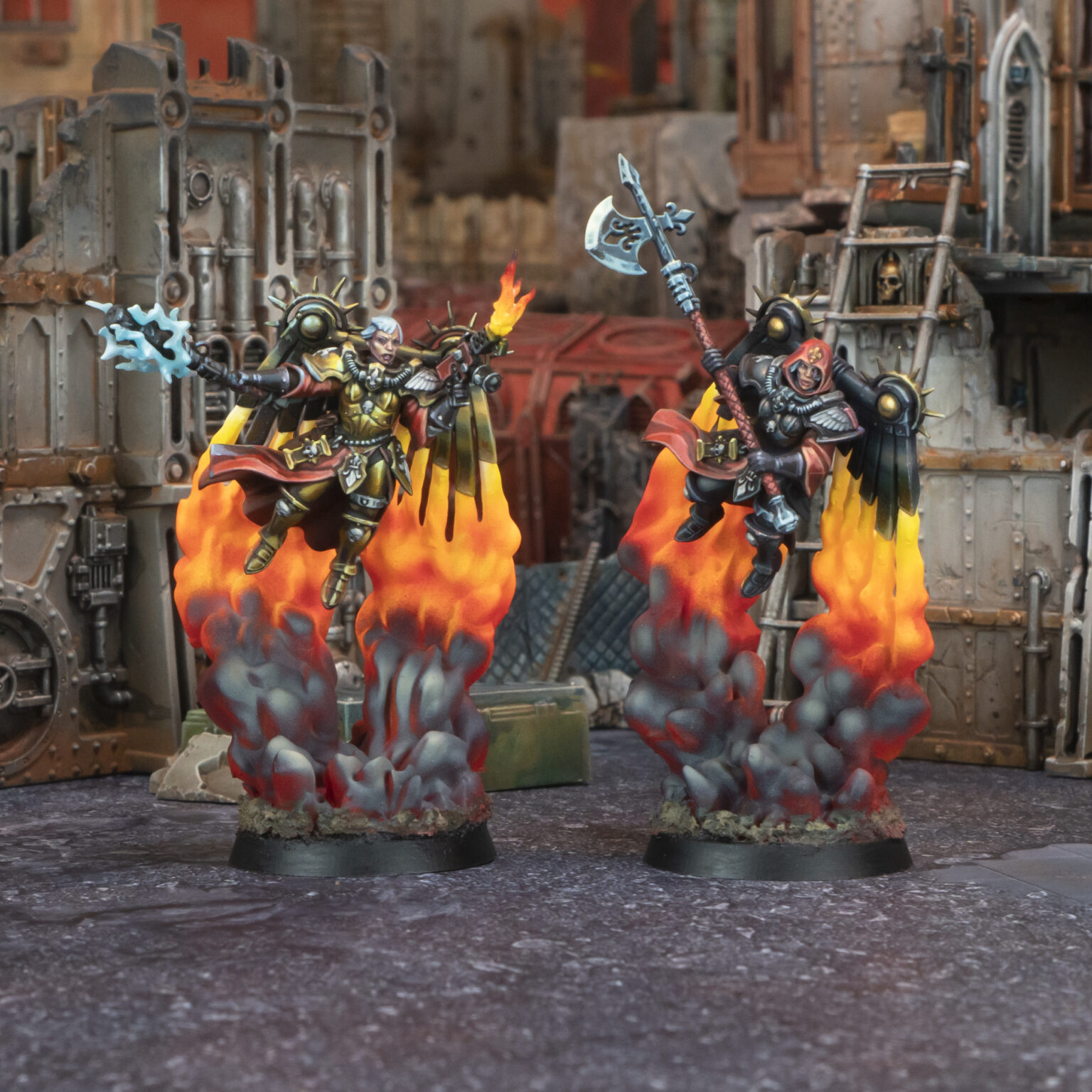 Battle Sisters - Canoness with Jump Pack - Smoke bases - Physical ...