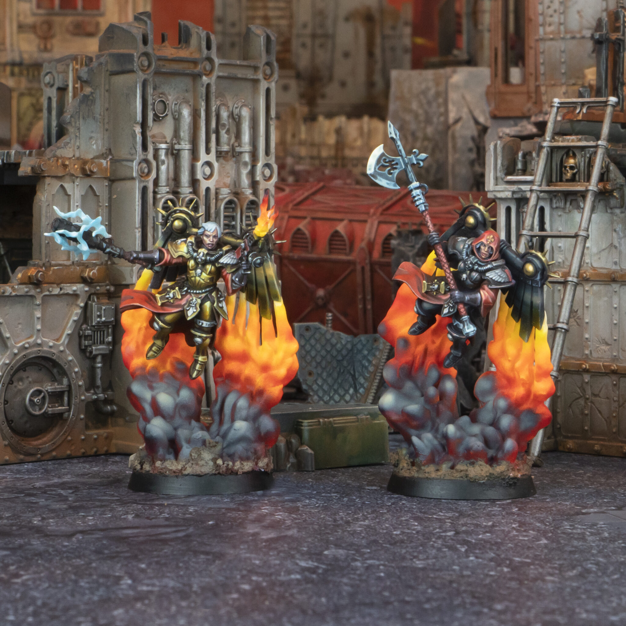 Battle Sisters - Canoness with Jump Pack - Smoke bases - Bundle ...