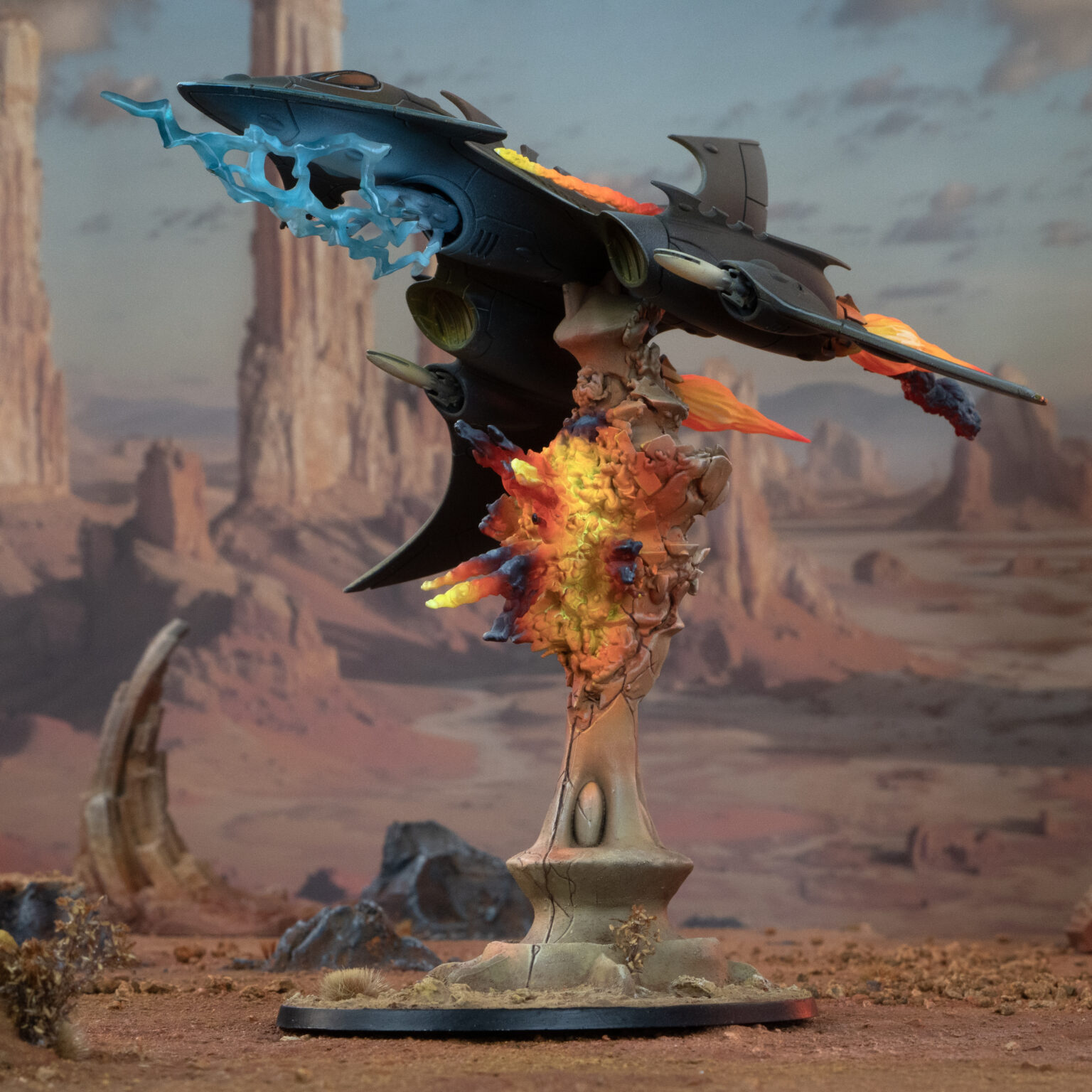 Aeldari - Flyer base Explosion/Implosion - Physical - Deadly Print Studio