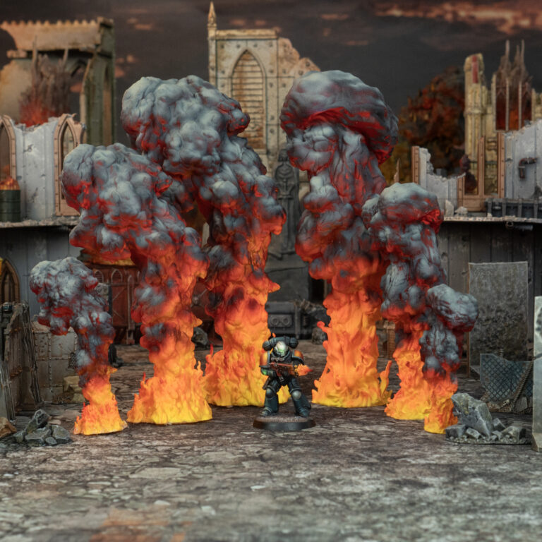 Vertical fire and smoke columns - Physical - Deadly Print Studio